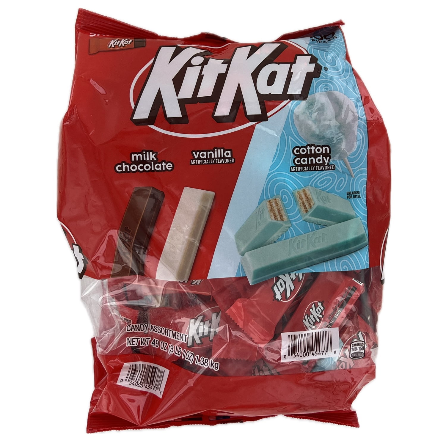 KITKAT Cotton Candy, Milk Chocolate, Vanilla Wafer Candy Bars, 49 oz ...