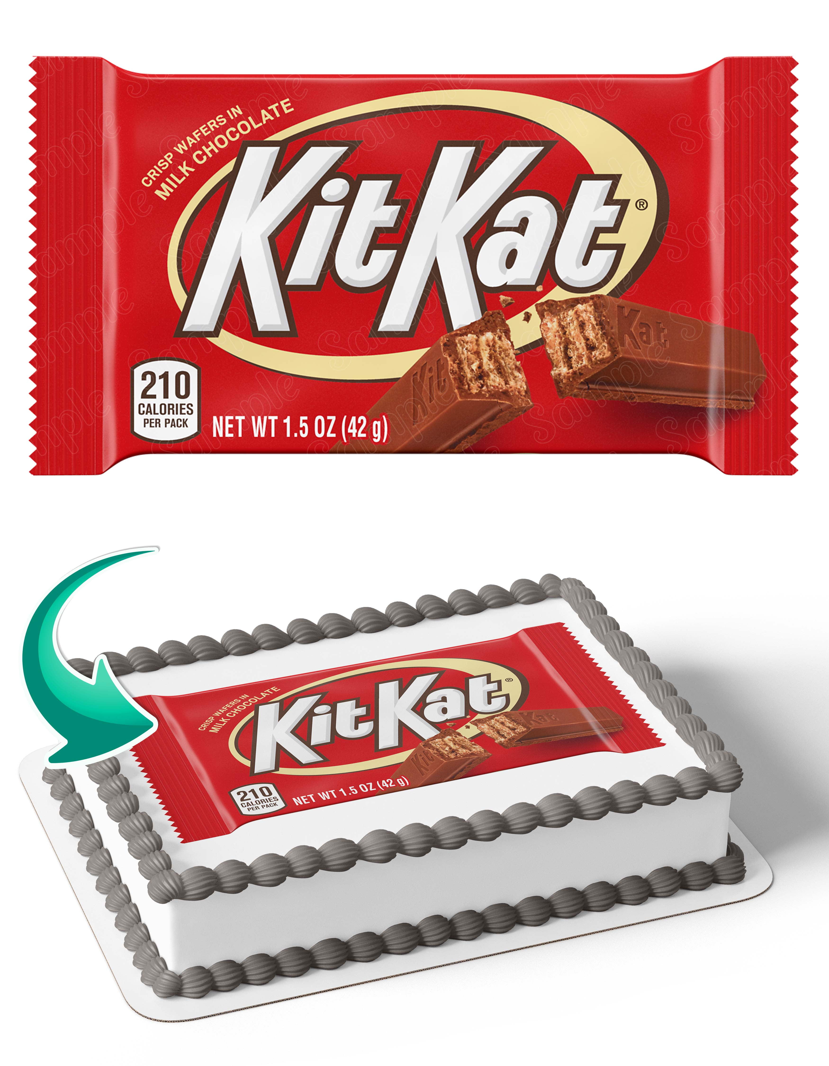 Kit Kat Chocolate Bar Cake Deco Edible Image Cake Topper Personalized ...