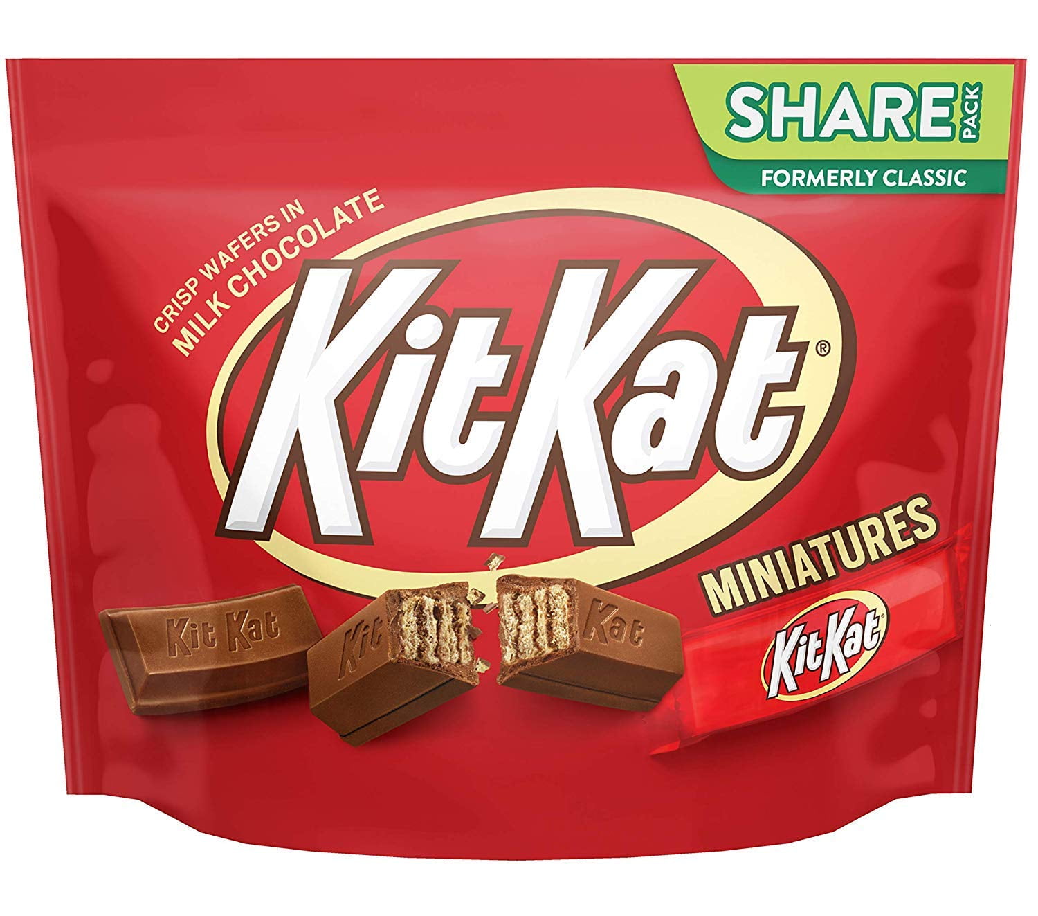 Kit Kat Chocolate Candy Bar, Miniatures, 10.1 ounces (Pack of 2 ...