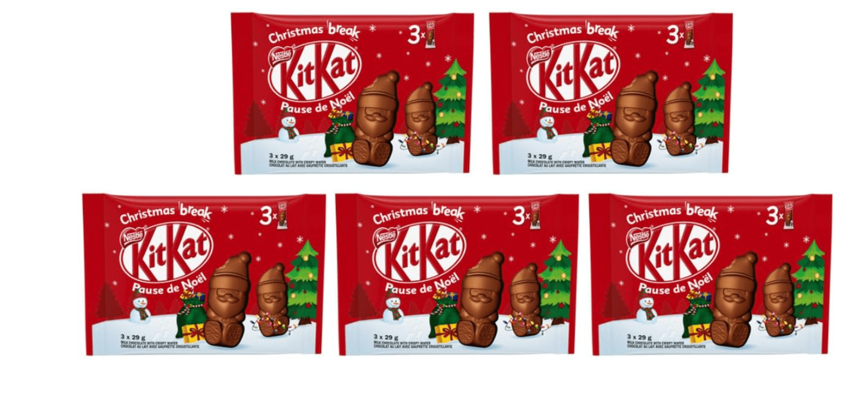 Kit Kat Chocolate Santa 29g X 3" (5 PACK) - Walmart.com