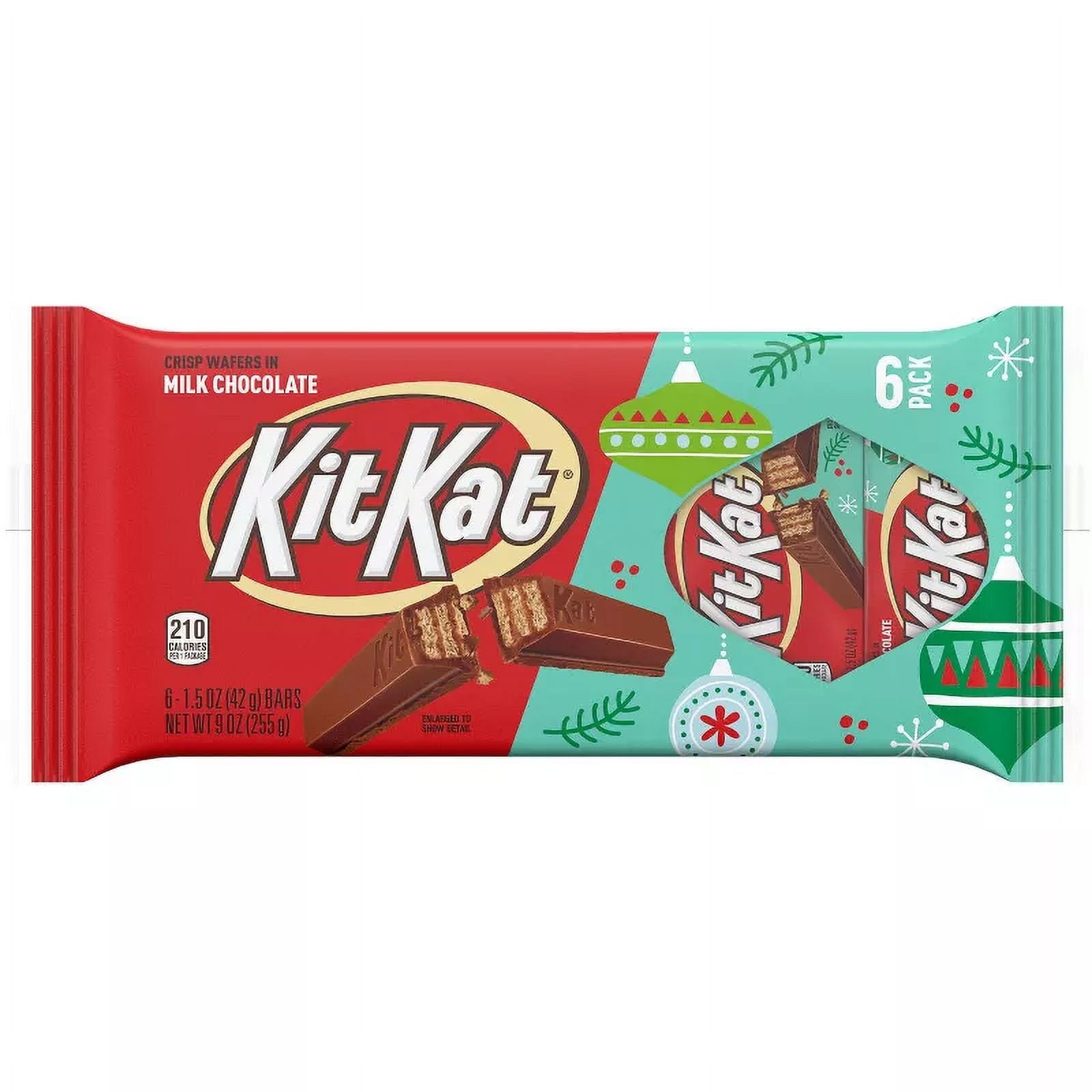 Kit Kat Christmas Milk Chocolate Wafer Candy Bars - 1.5oz/6ct - Walmart.com