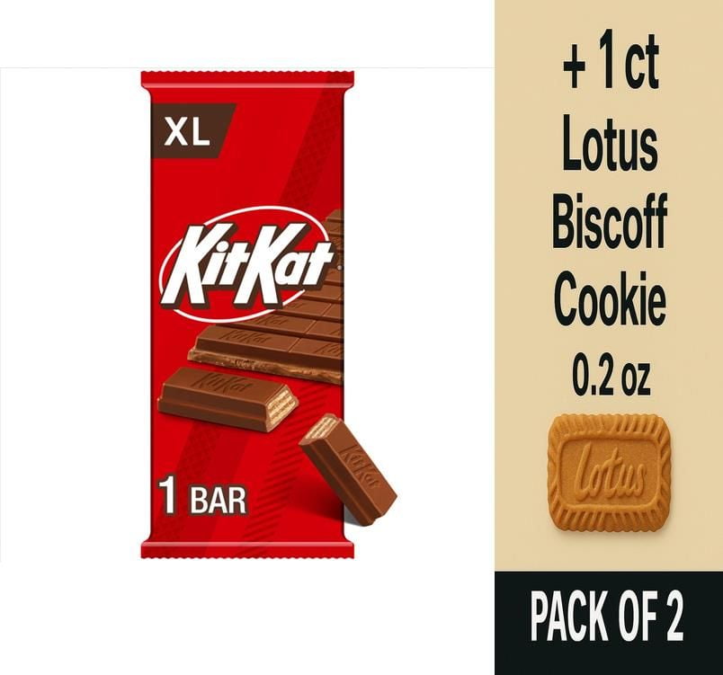 Kit Kat Crisp Wafers in Milk Chocolate X-Large Bar 4.3 oz - Pack of 2 ...