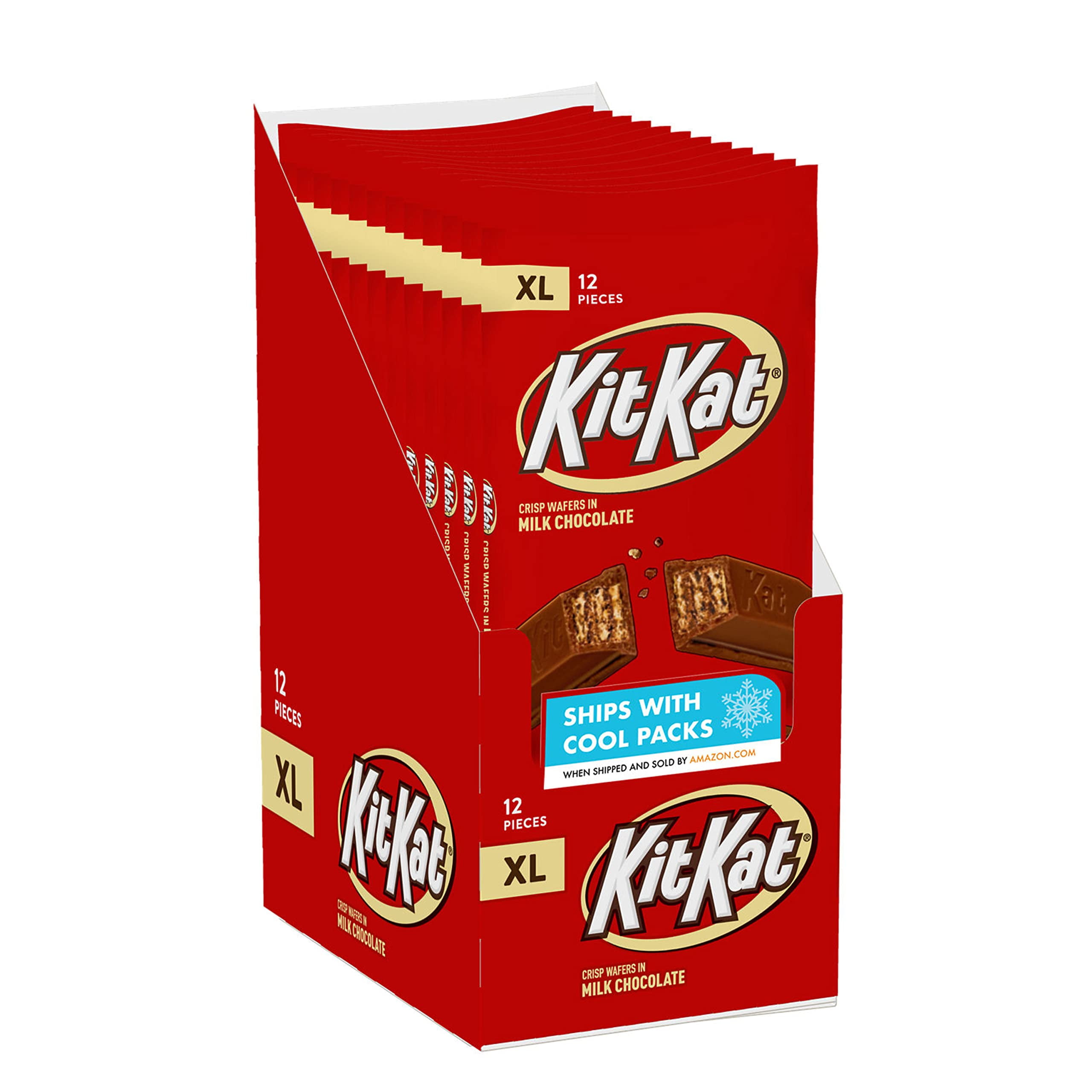 Hershey's Kit Kat Milk Chocolate XL Wafer Candy Bars, Individually ...