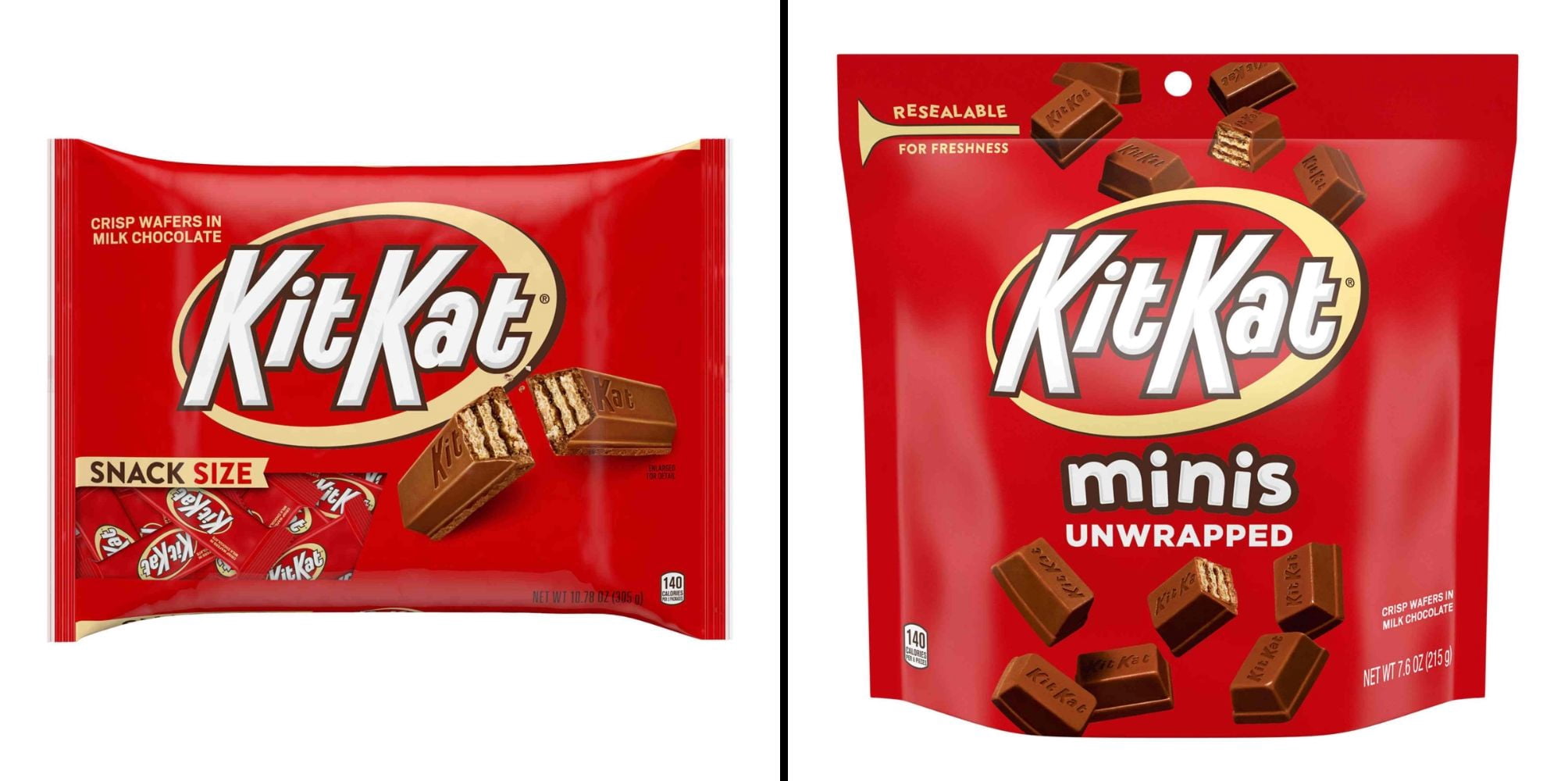 Kit Kat Milk Chocolate Wafer Snack Size 10.78 oz & Minis Milk Chocolate ...