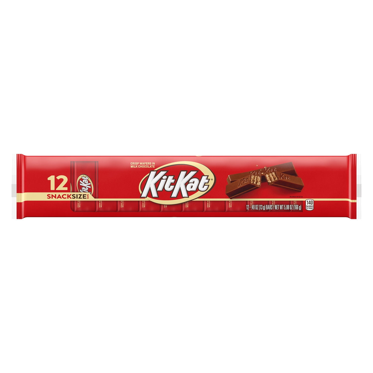 Kit Kat Milk Chocolate Wafer Snack Size Candy, Bars 0.49 oz, 12 Count ...
