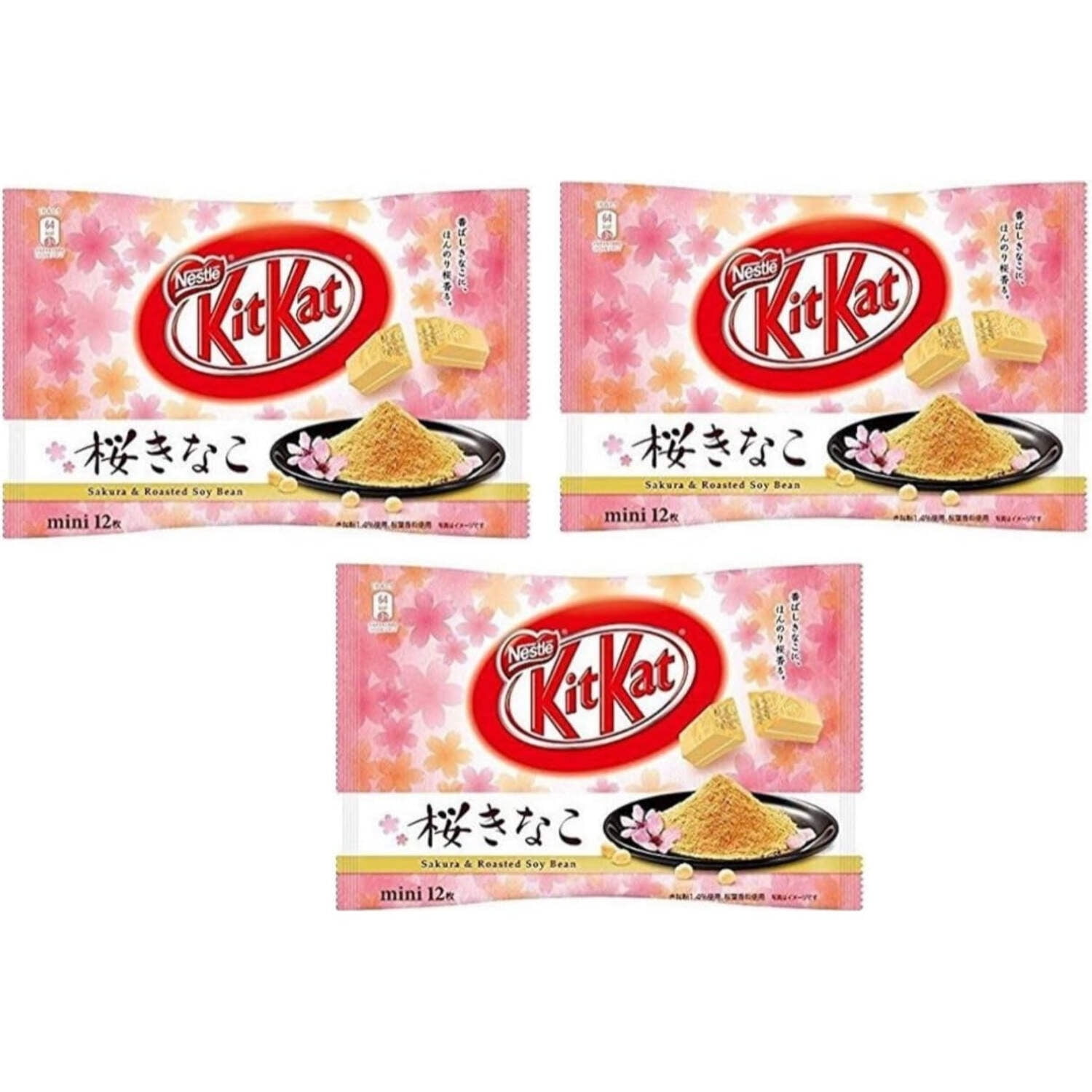 Kit Kat Mini Sakura Kinako Flavor 12-Piece Pack x 3 Bags (Set of 3 ...