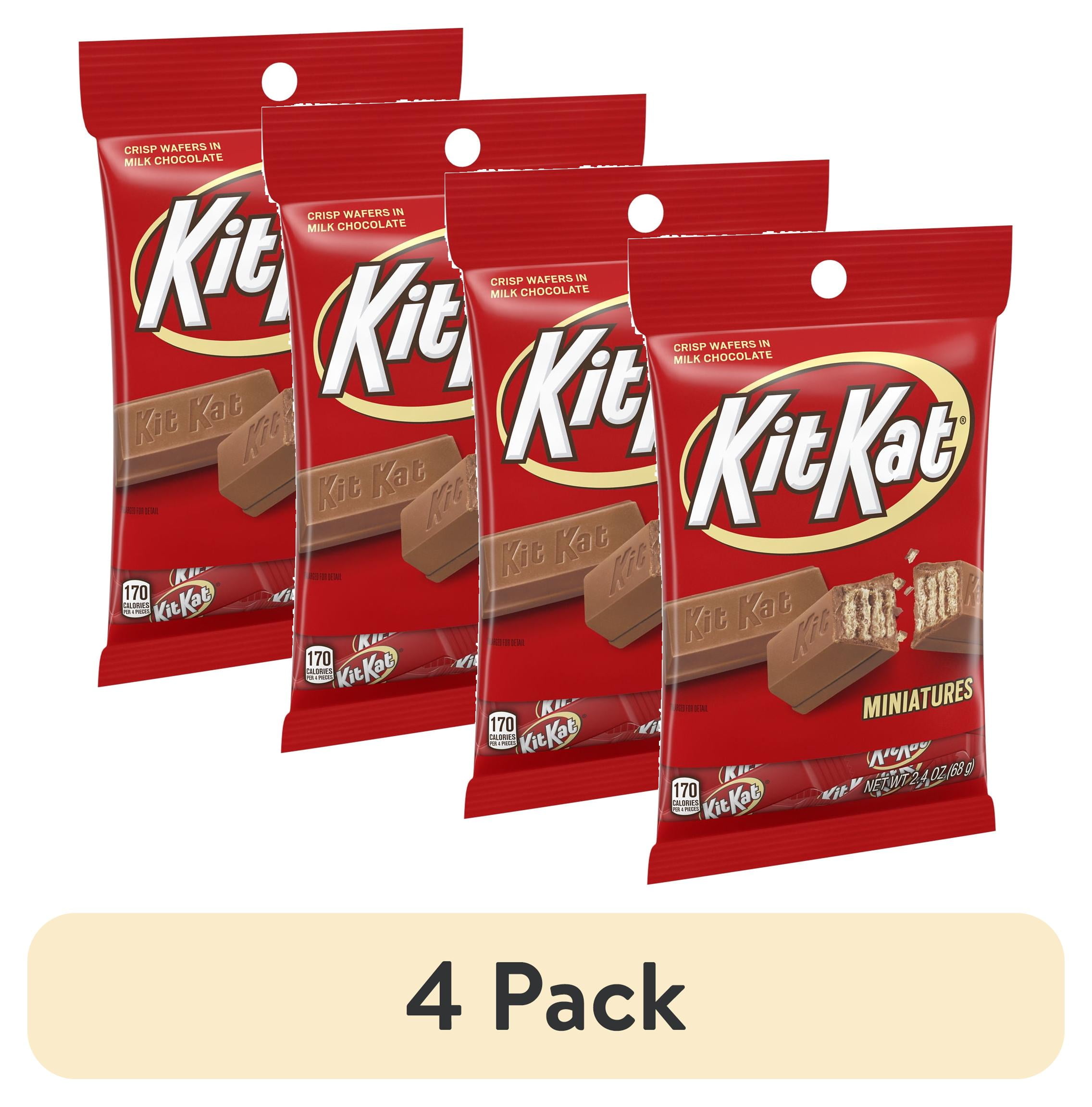 (4 pack) Kit Kat Miniatures Milk Chocolate Wafer Candy, Bag 2.4 oz ...