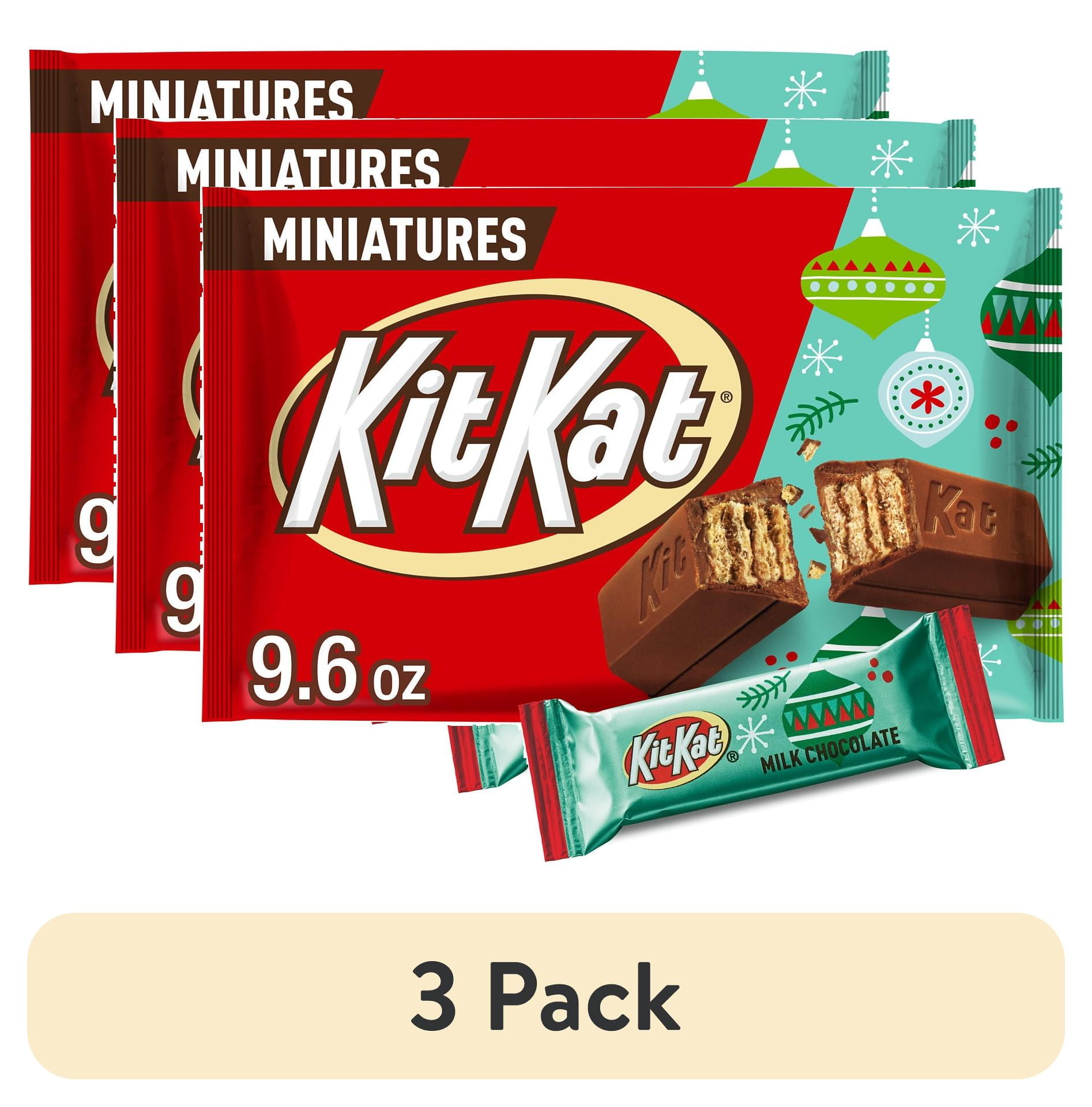 (3 pack) Kit Kat Miniatures Milk Chocolate Wafer Christmas Candy, Bag 9 ...
