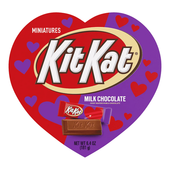 Kit Kat Miniatures Valentine's Day Milk Chocolate, 6.4 Ounce Heart ...