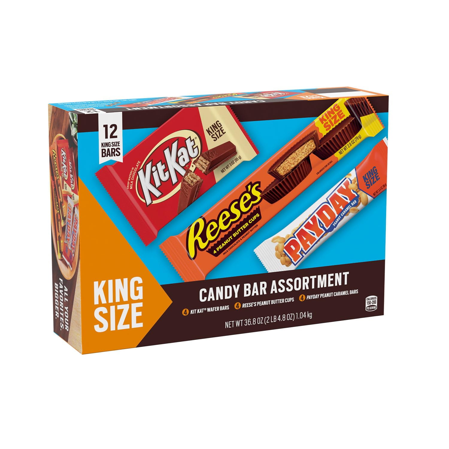 Kit Kat, Payday And Reese,S Assorted Flavored King Size, Candy Variety ...