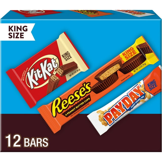 Kit Kat, Payday And Reese's Assorted Flavored King Size Candy, Variety ...
