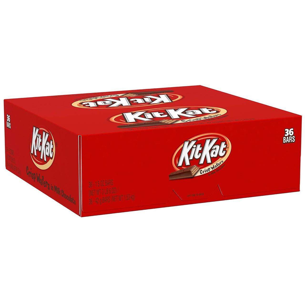 Kit Kat Wrapped Candy Wafer Bars, Milk Chocolate, Kosher, 1.5 oz., 36 ...