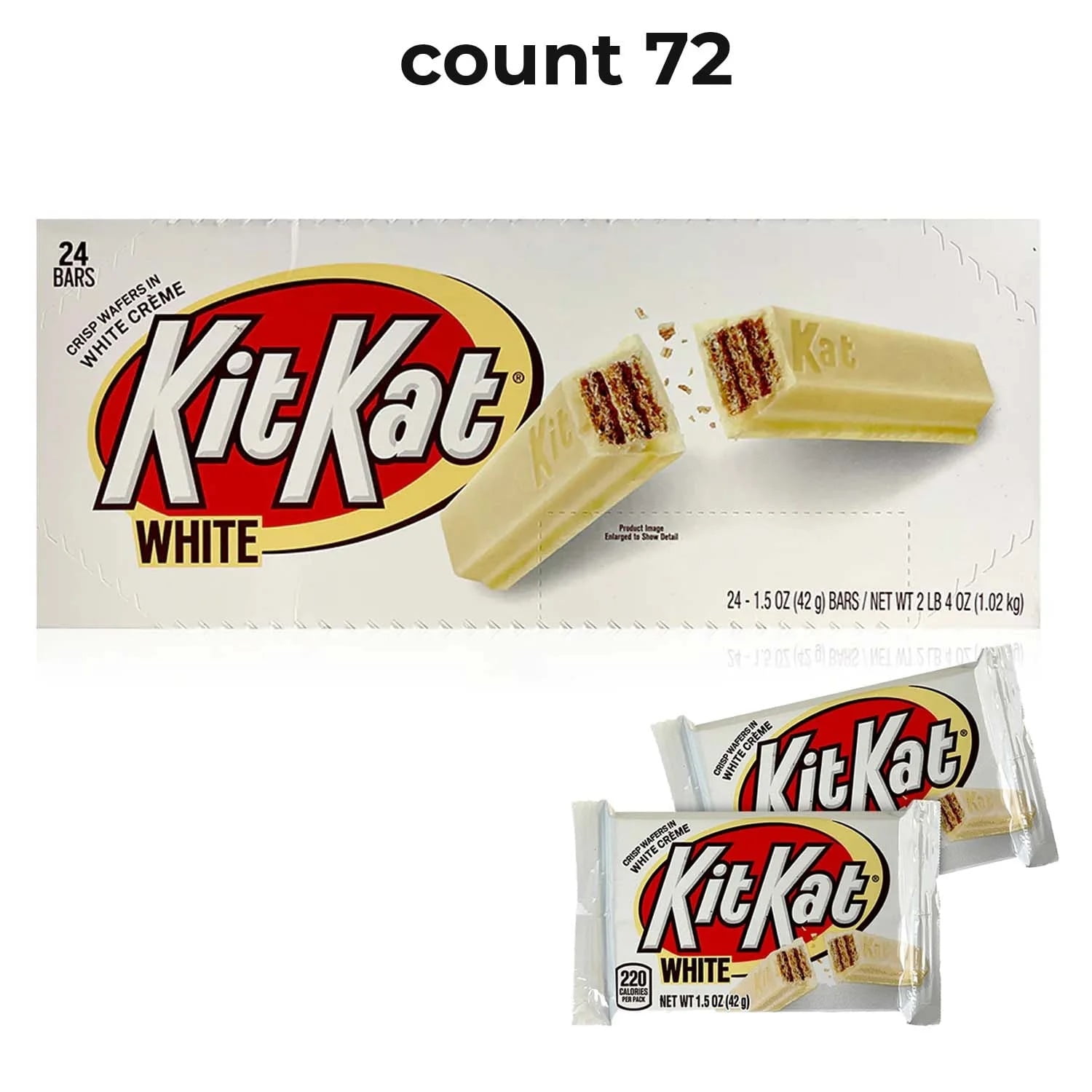 Kit Kat White Choc, Soy and Wheat - 1.5 oz - 72 Count - Walmart.com