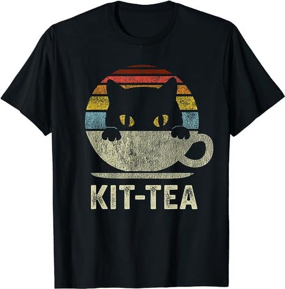 Kit Tea Black Kitty Cat Tea Lover Gift T-Shirt - Walmart.com