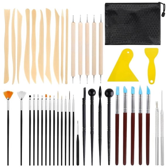 Kit of 44 Clay Pottery Tools - Modeling, Complete Set for DIY Artist ...
