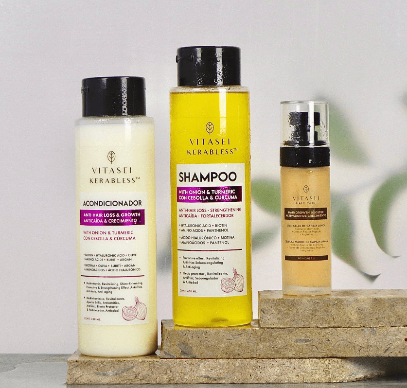 Kit shampoo + conditioner with onion and turmeric + Hair Booster ...
