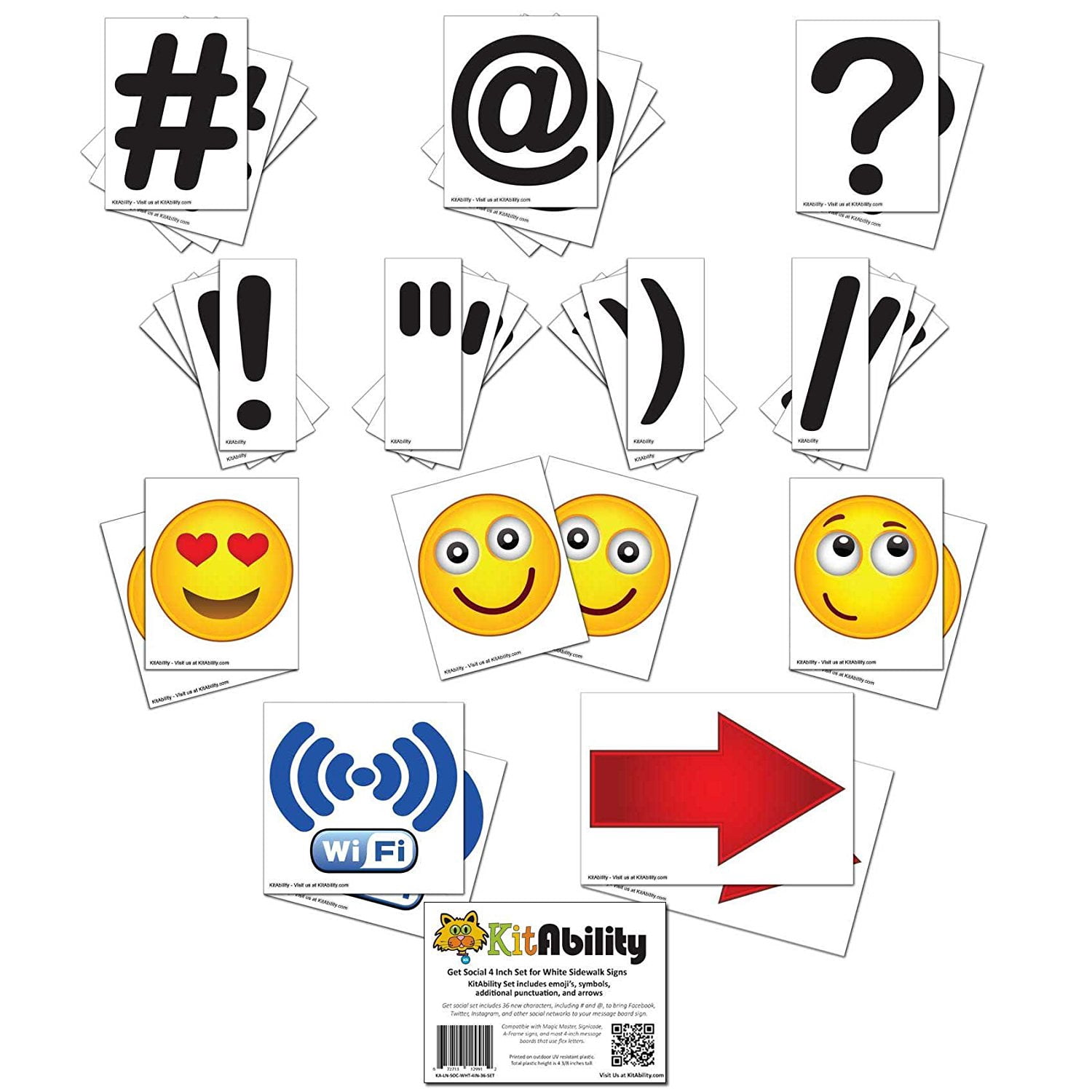 KitAbility Get Social Emoji Sets for Message Board Sidewalk Signs with ...