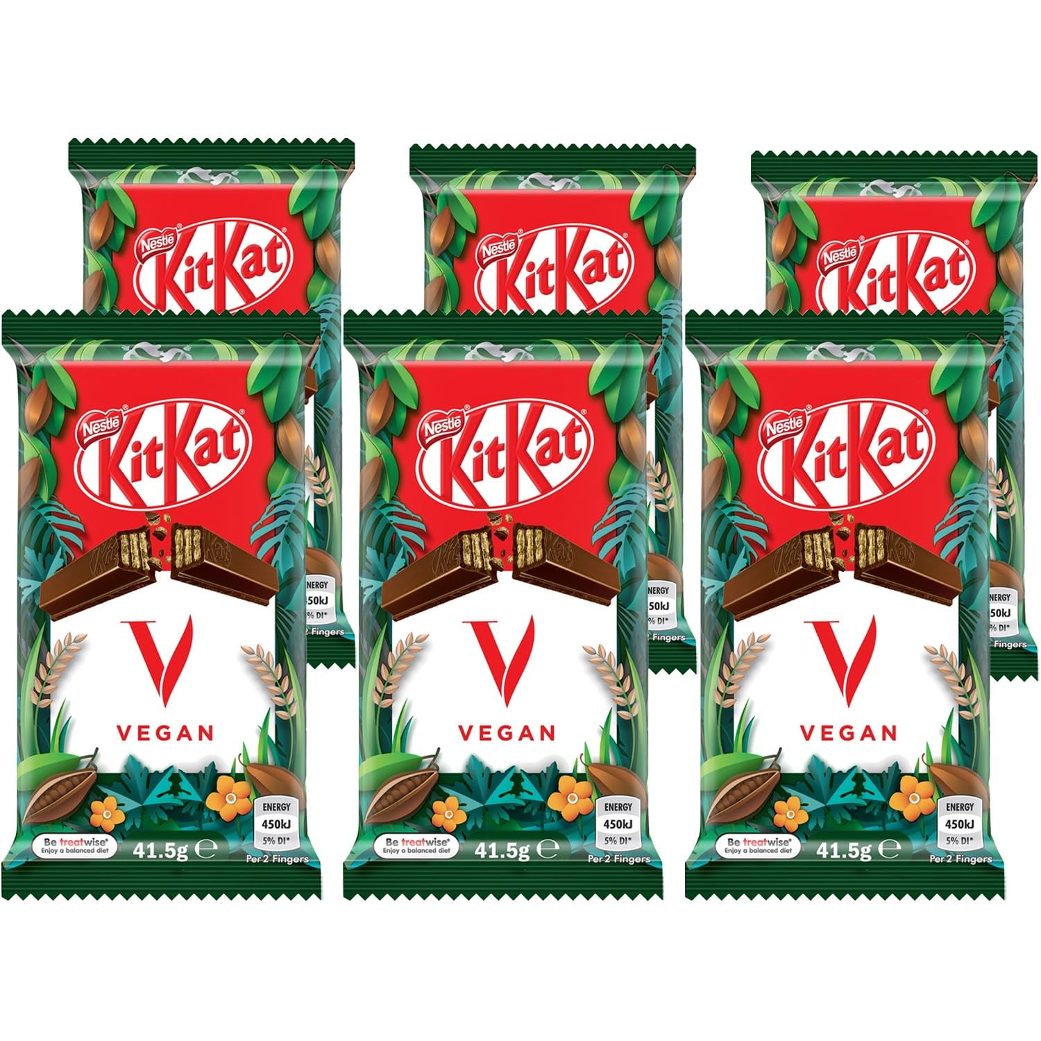 KitKat Vegan 4 Finger DMF15 Organic Plant Based Chocolate Bar 6 Pack 41 ...