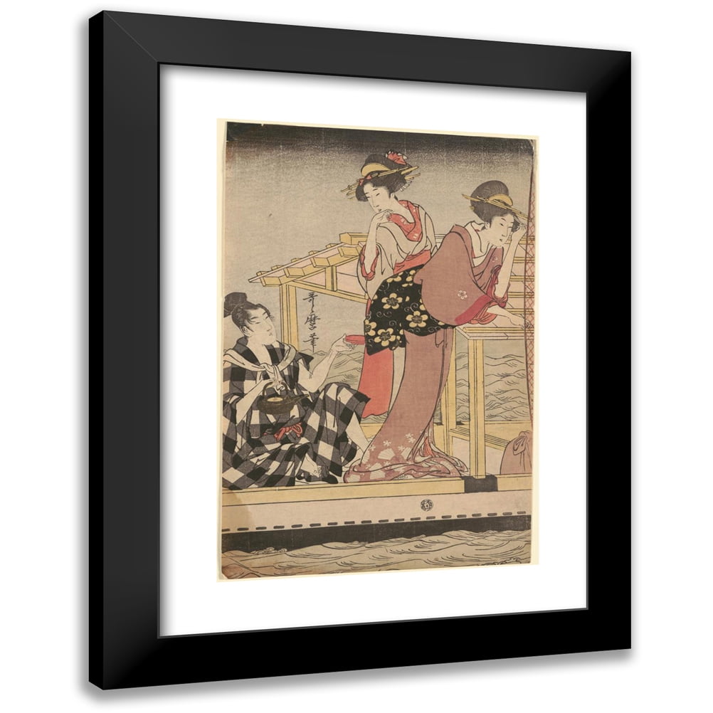 Kitagawa Utamaro 11x14 Black Modern Framed Museum Art Print Titled ...