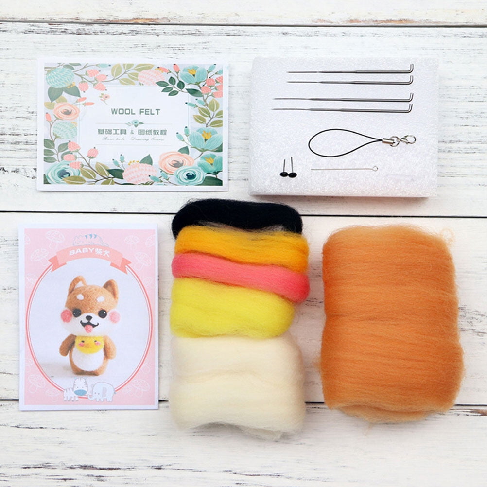 Kitandove 1 Set Plush Doll DIY Needle Felting Kit Cartoon Dog Design ...
