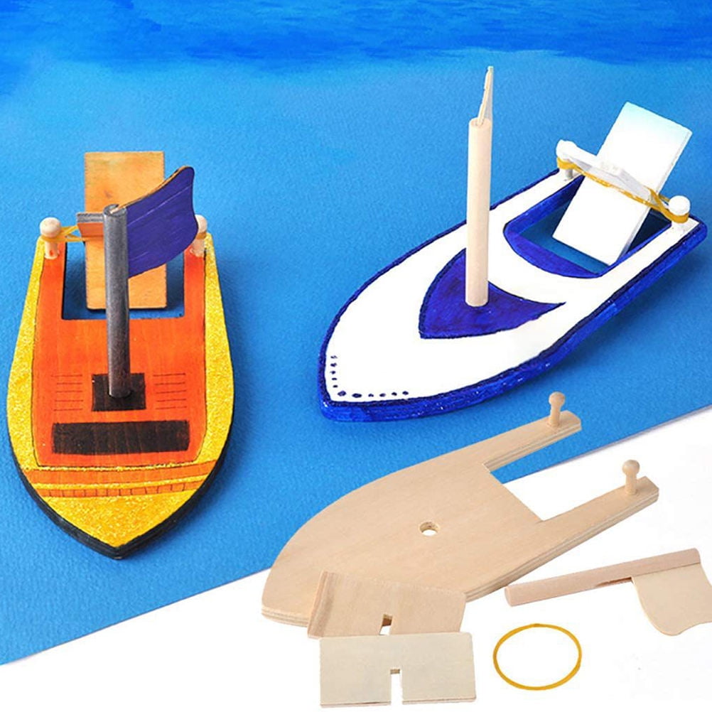 Kitandove 12Pcs Boat Model for Children Diy Wood Sailboat with Blank ...