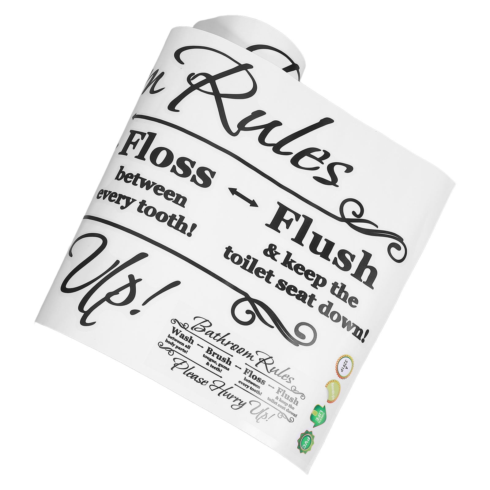Kitandove 1Set Black PVC Toilet Rules Sticker for Bathroom Wall Decor ...