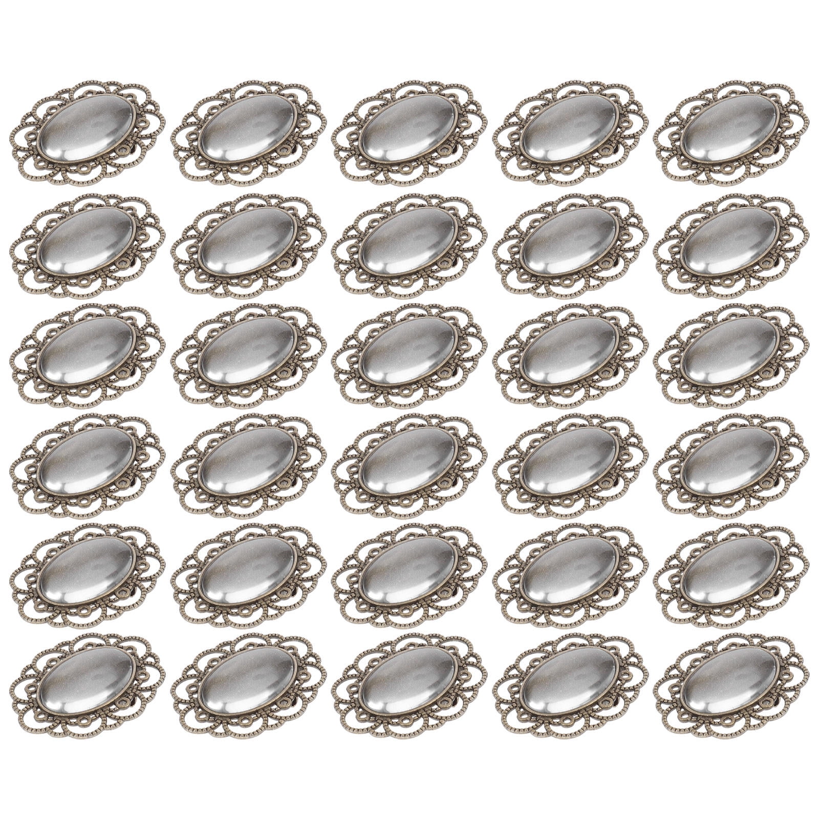 Kitandove 30Pcs Brooch Base Bezels Blanks Kit for Diy Brooch Pin Kit ...