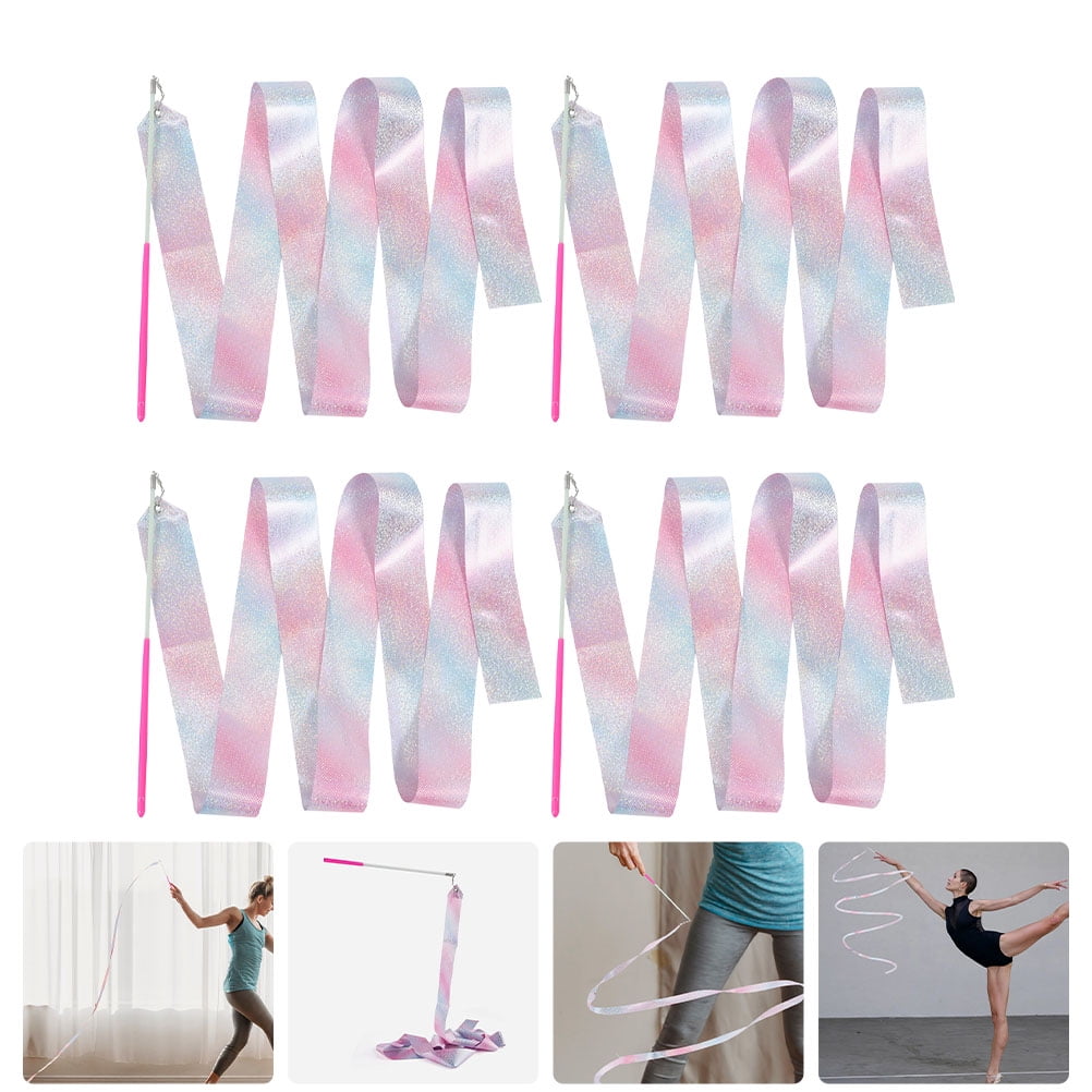 Kitandove 4Pcs Dance Ribbons Assorted Color Pink Handles for Kids ...