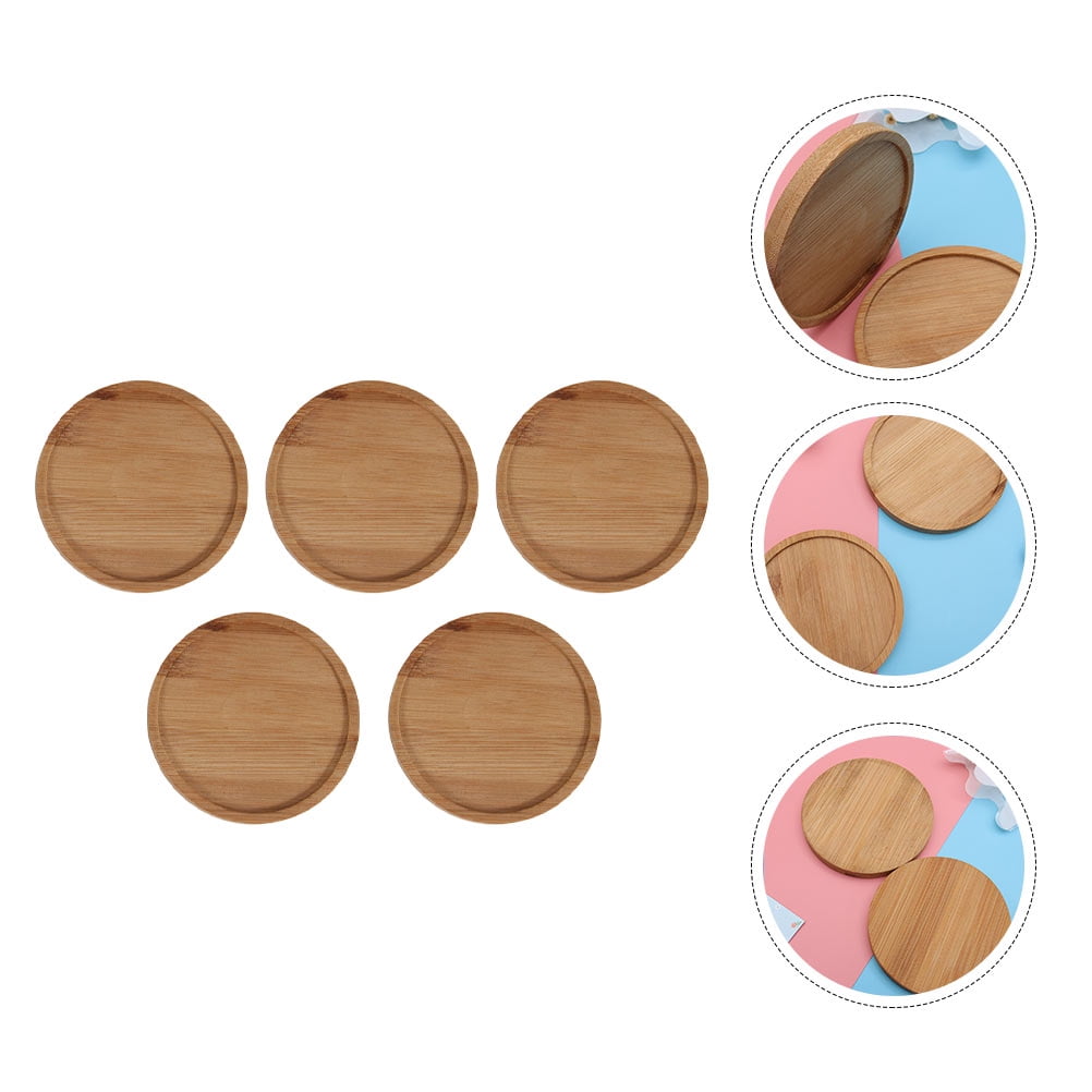Kitandove 5Set Bamboo Flowerpot Base Saucer Easy Plant Pot Movement ...