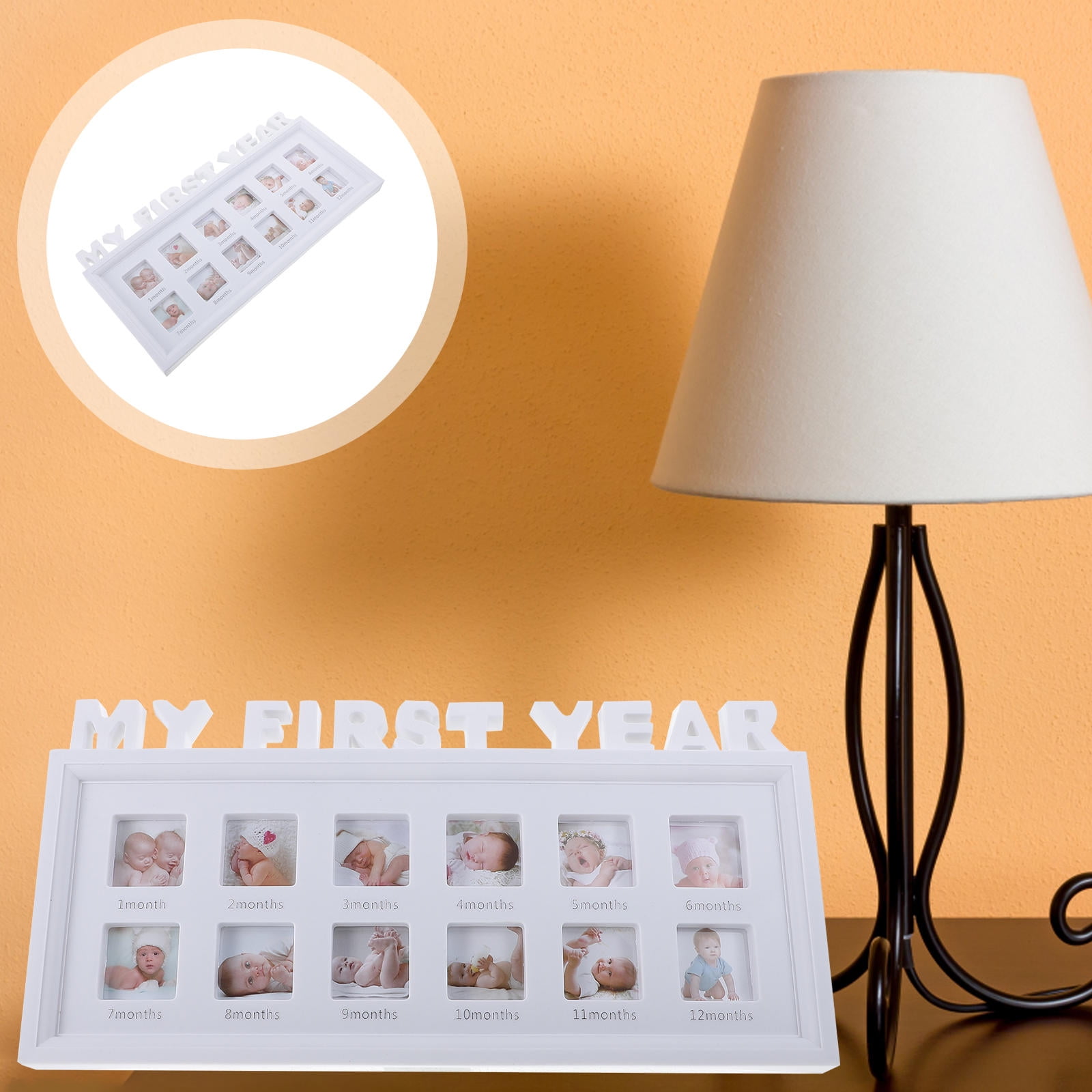 Kitandove First Year Baby Pictures Frame 1Pcs White Baby Keepsake Frame ...