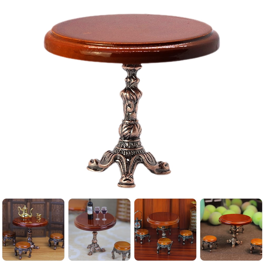 Kitandove Miniature Dollhouse Side Table Small Round Table Model For ...