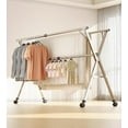 KitchLife Upgraded Clothes Drying Rack with Wheels, 63 Inches, Super Heavy Duty 201 Stainless ...