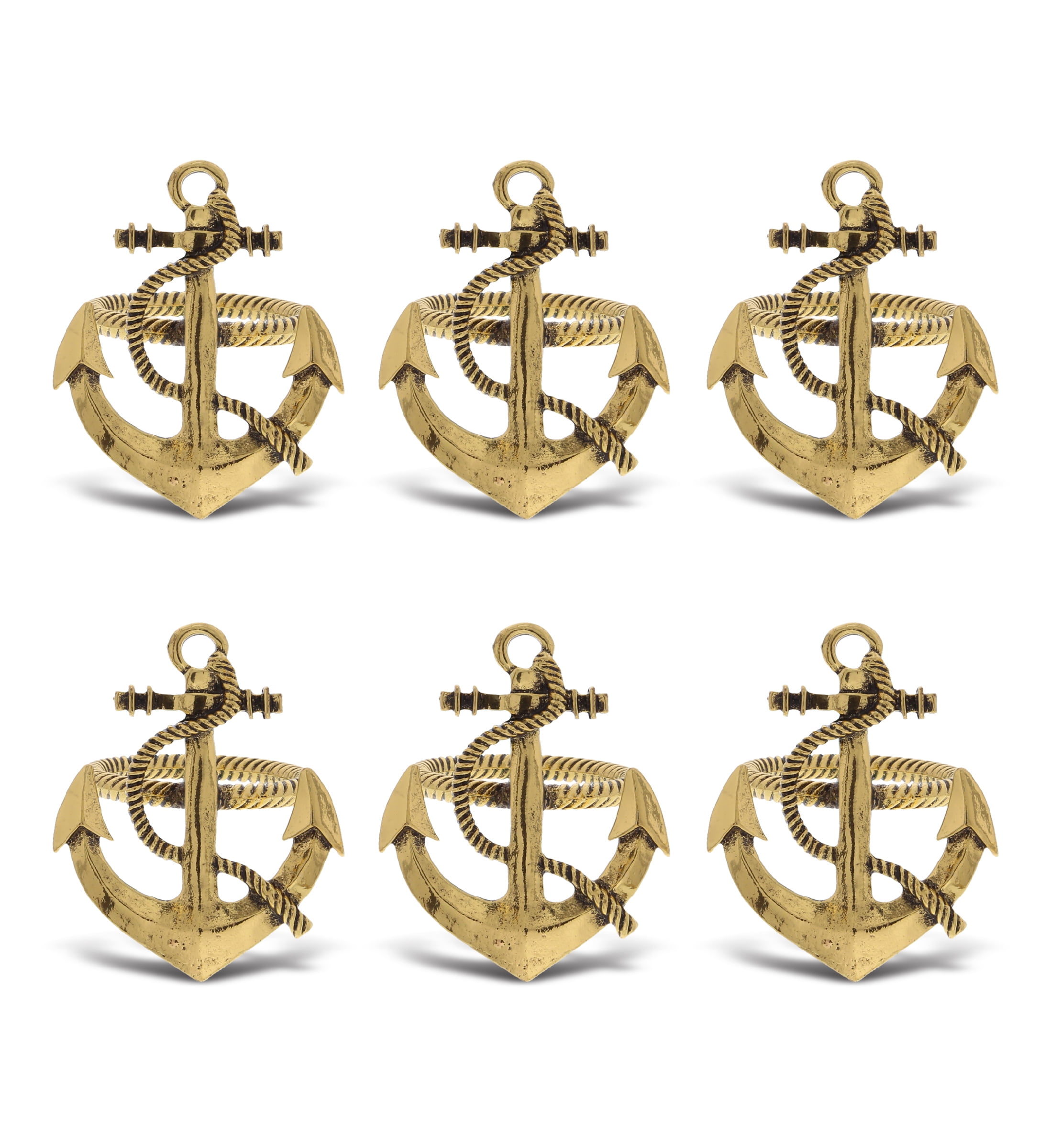 KitchaBon Gold Napkin Rings Set of 6 - Elegant Metal Gold Napkin Holder ...