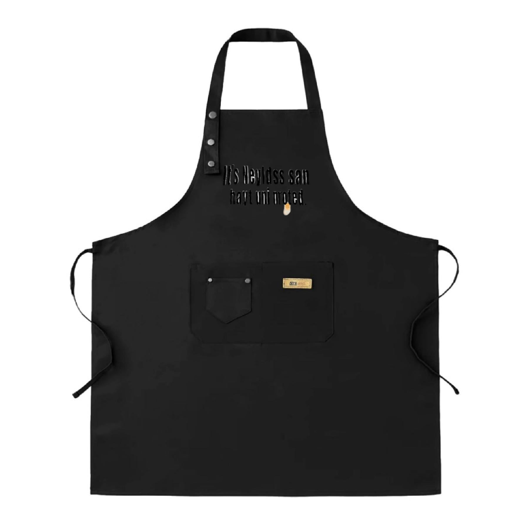 Kitchen 2 Pack Adjustable Bib Apron - Black with Front Pocket Button ...