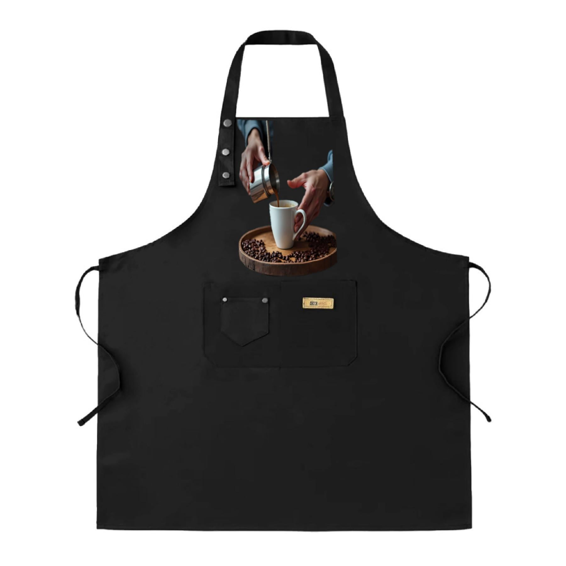 Kitchen 2 Pack Bib Apron - Adjustable with 2 Pockets Featuring Coffee ...