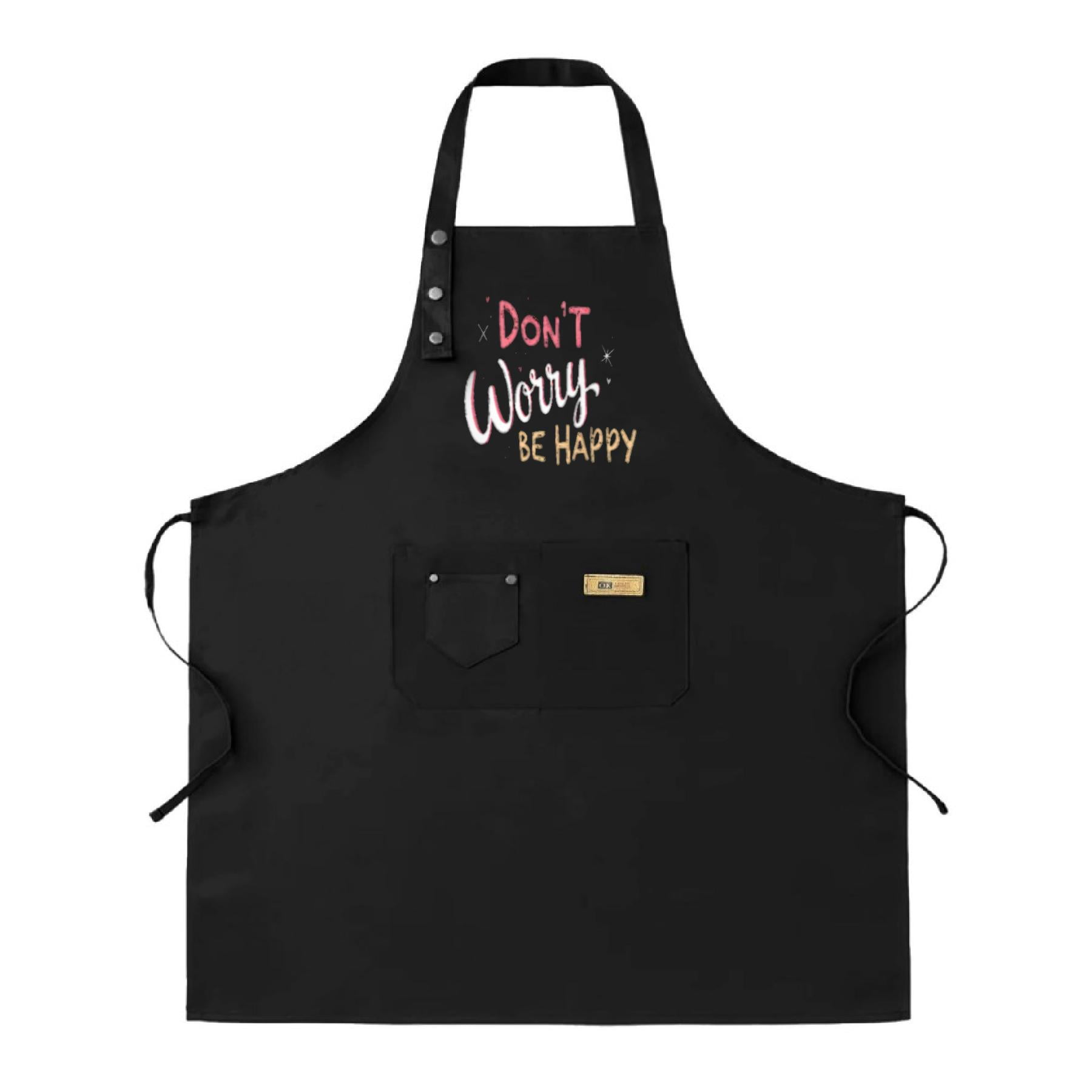 Kitchen 2 Pack Bib Apron Set - Adjustable Stylish Black Apron with ...