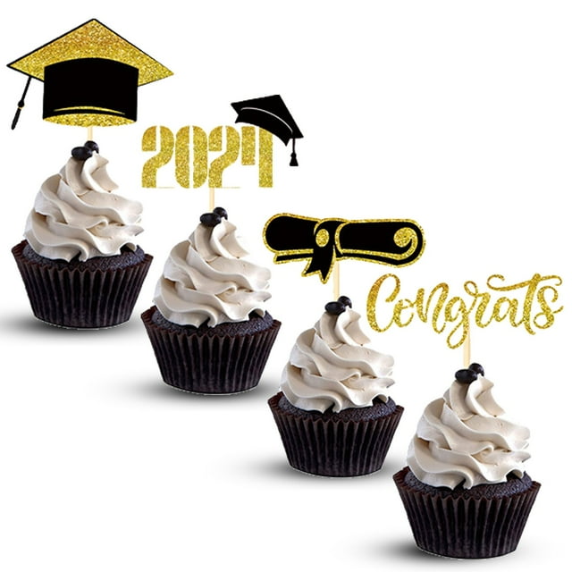 Kitchen 2024 Graduation Season Party Cupcake Plate 16pcs School ...