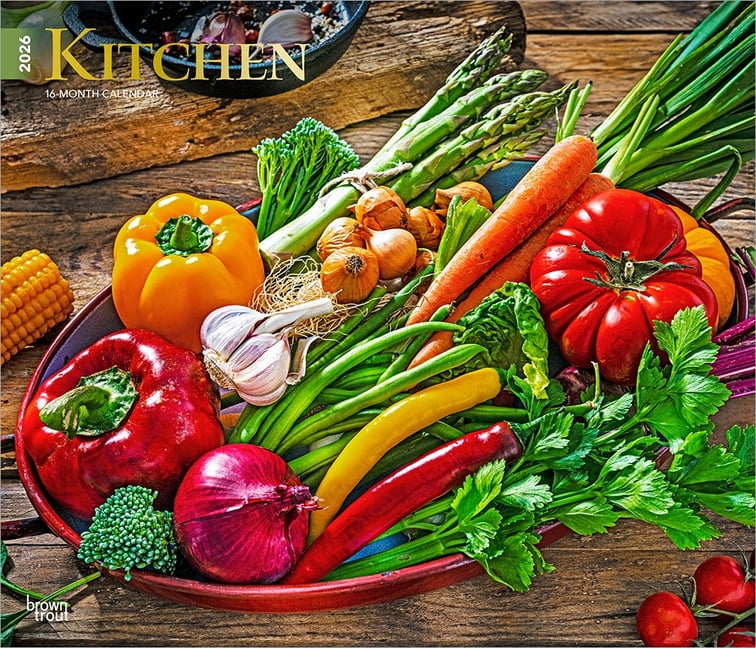 Kitchen 2026 14 X 24 Inch (Hanging) Monthly Deluxe Wall Calendar Foil ...