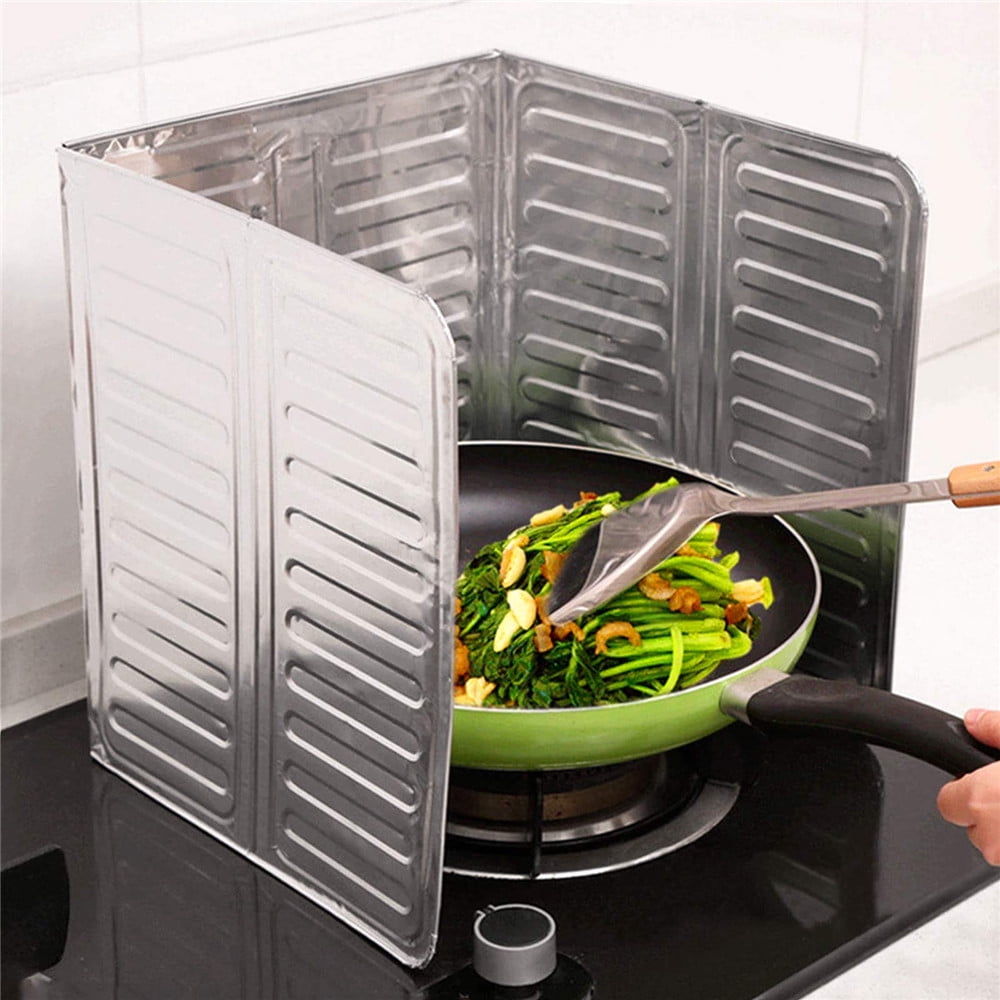 Kitchen 3 Sided Splatter Guard, Kitchen Non-Stick Splatter Shield Oil ...