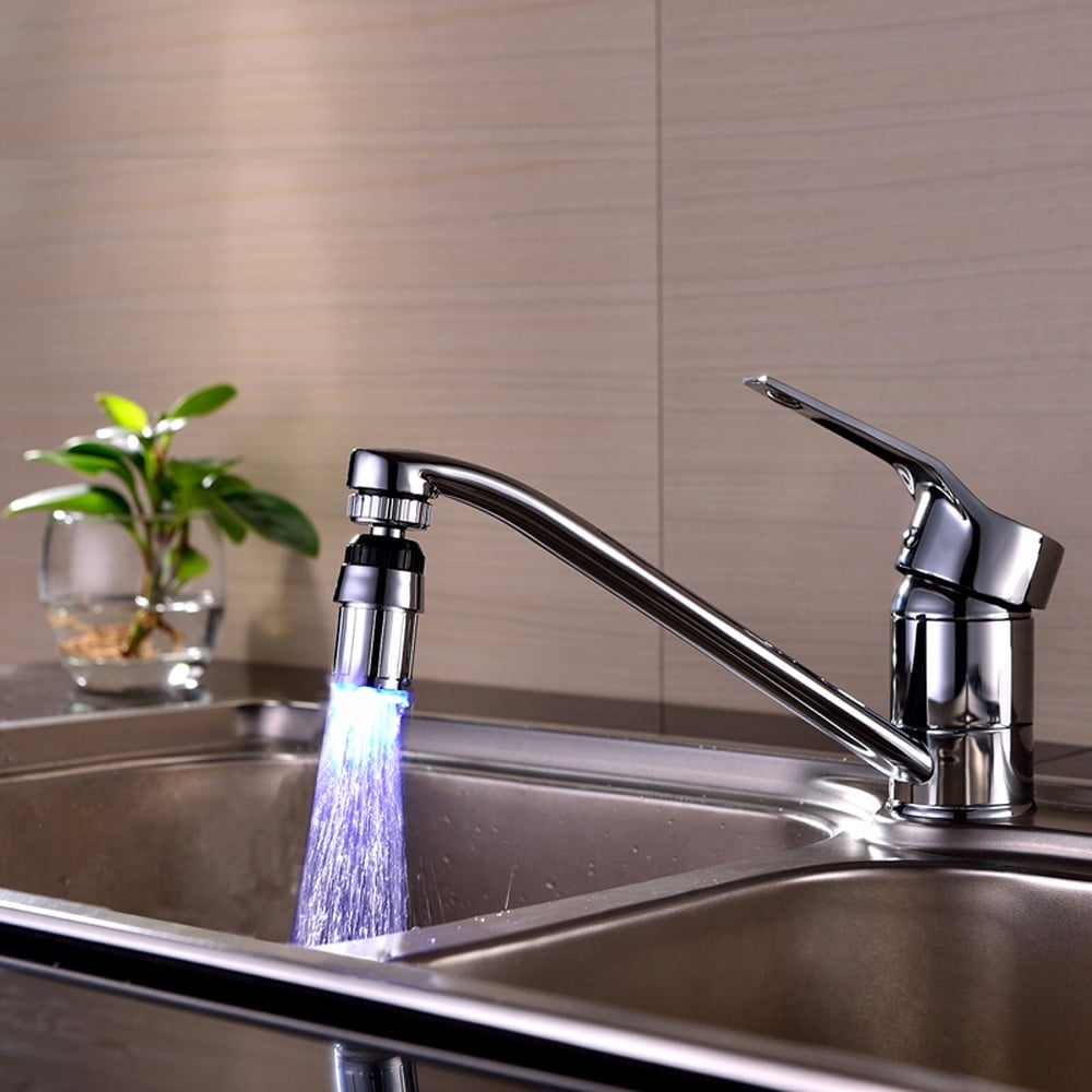 Kitchen 7Color Change Water Glow Water Stream Shower LED Faucet Taps ...