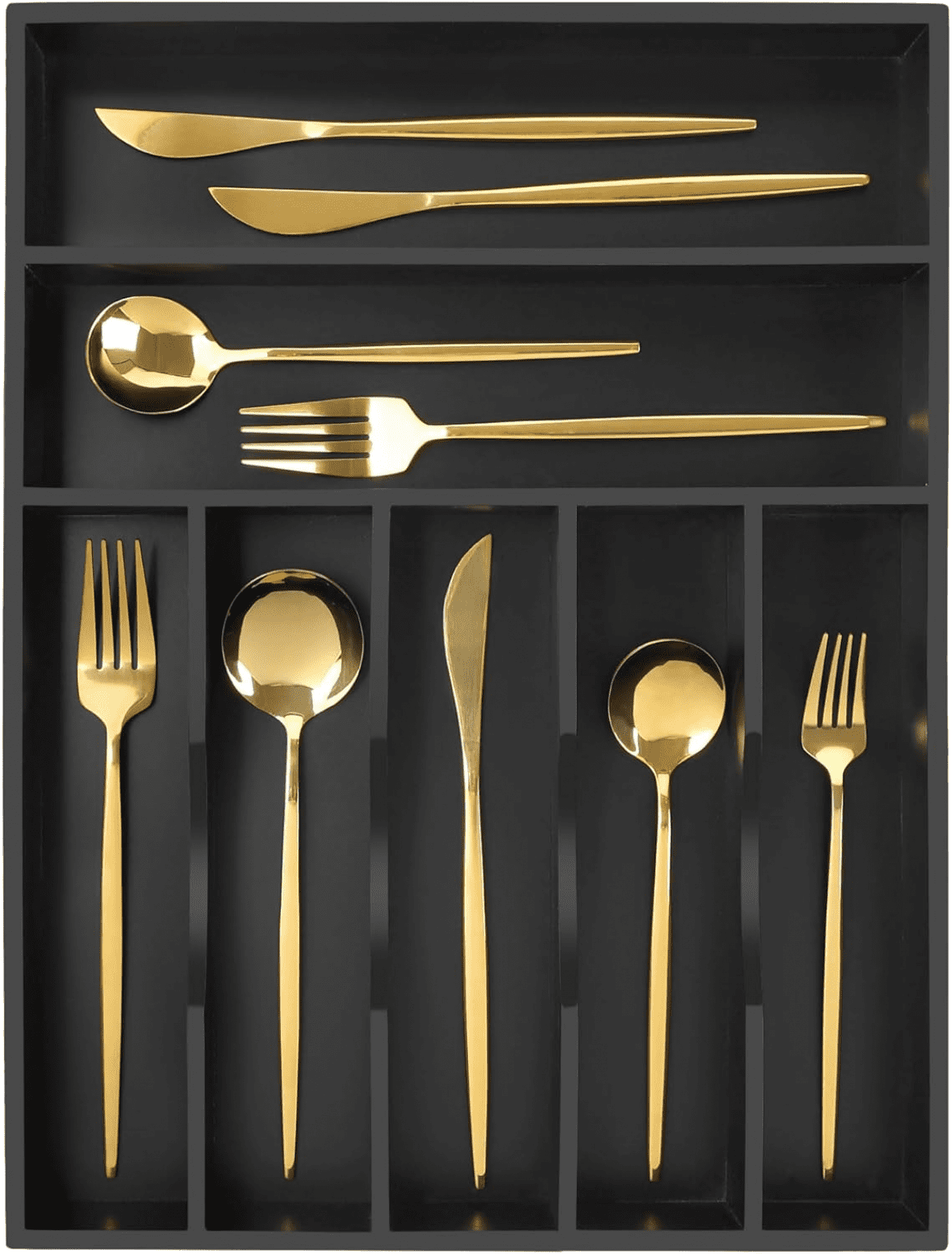 Kitchen Acacia Silverware Organizer, Kitchen Drawer Organizer - Extra ...