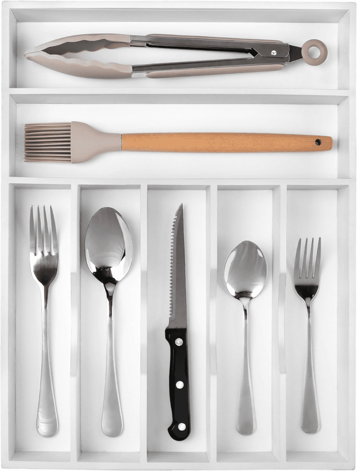 Kitchen Acacia Silverware Organizer, Kitchen Drawer Organizer - Extra ...