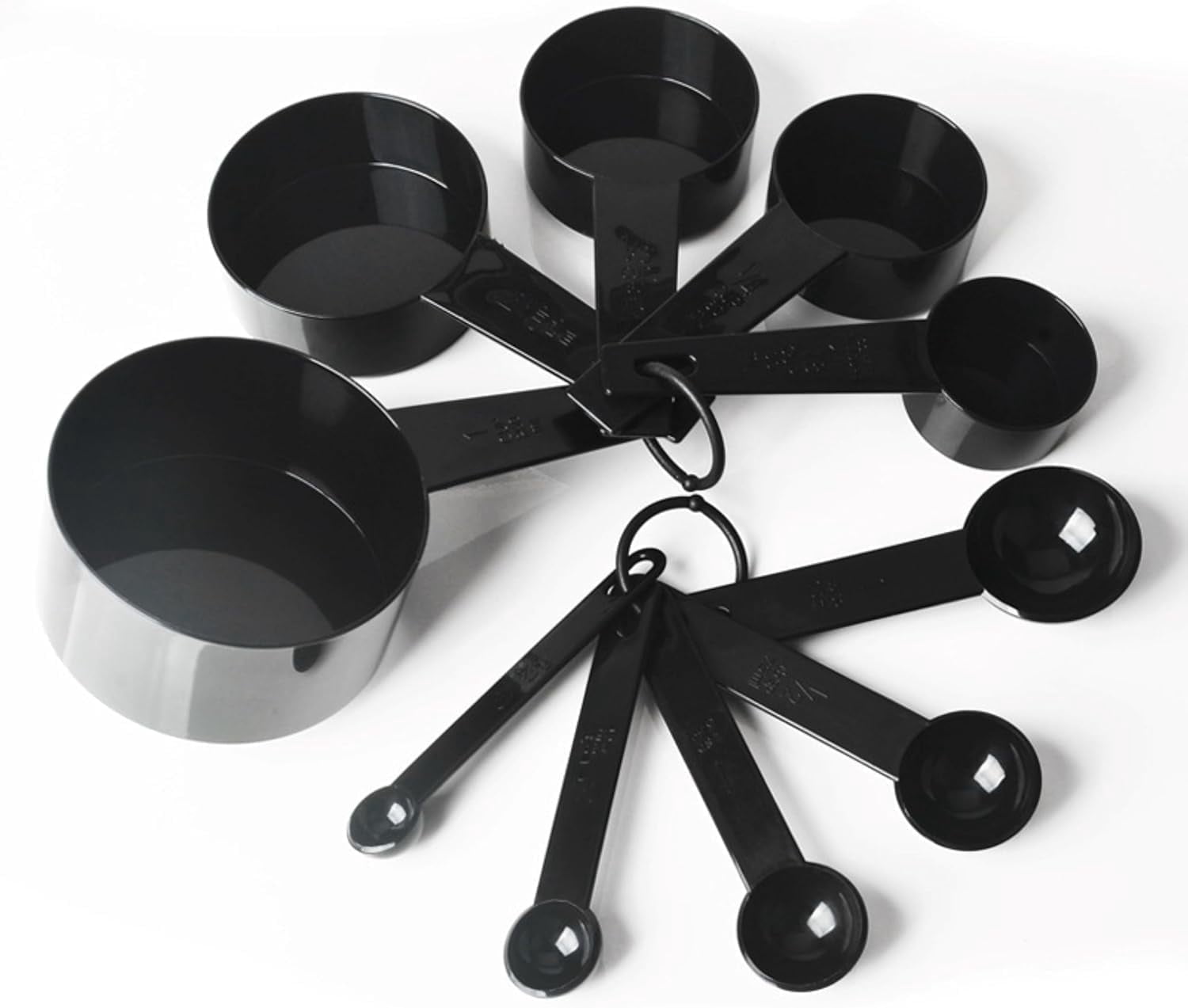 Kitchen Accessories Black Spoons and Measuring Cups Set of 10 ...