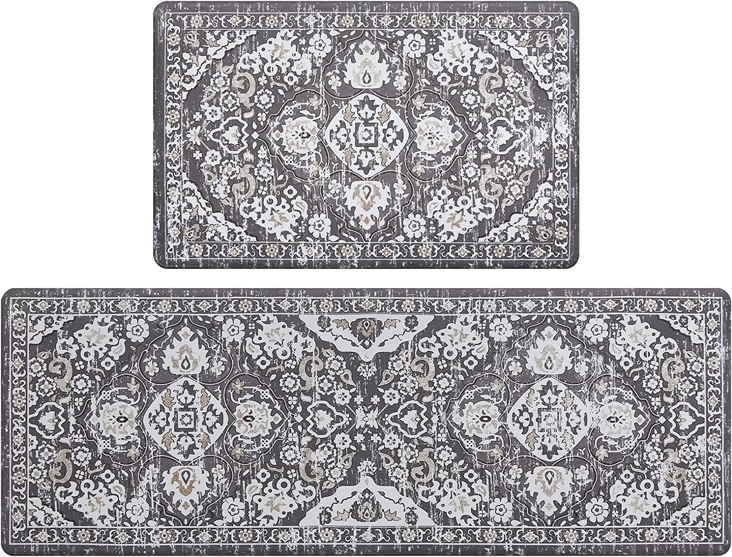 Kitchen Anti Fatigue Mat Set of 2 Cushioned Kitchen Mats for Standing ...