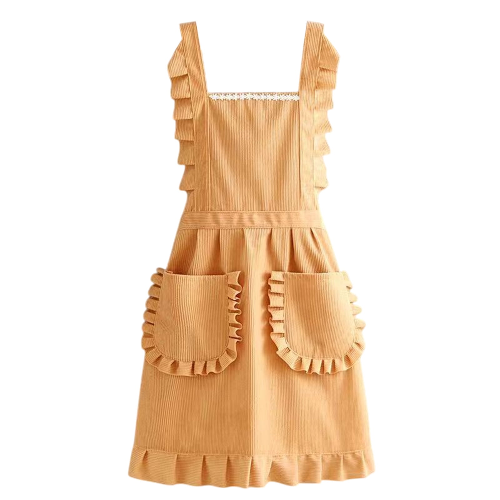 Kitchen Apron with Shoulder Straps Waterdrop Resistant Cute Retro Apron ...