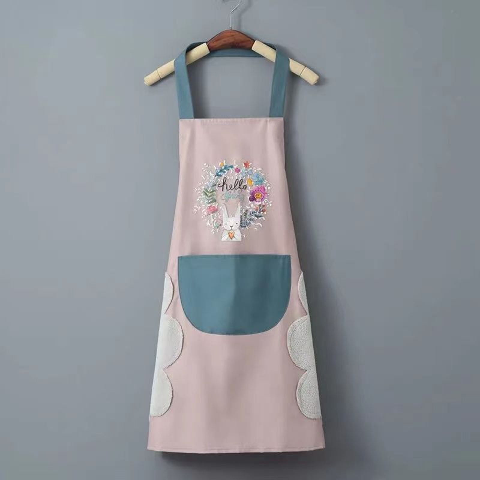 Kitchen Apron Waterdrop Resistant Cotton Apron with adjustable Aprons ...