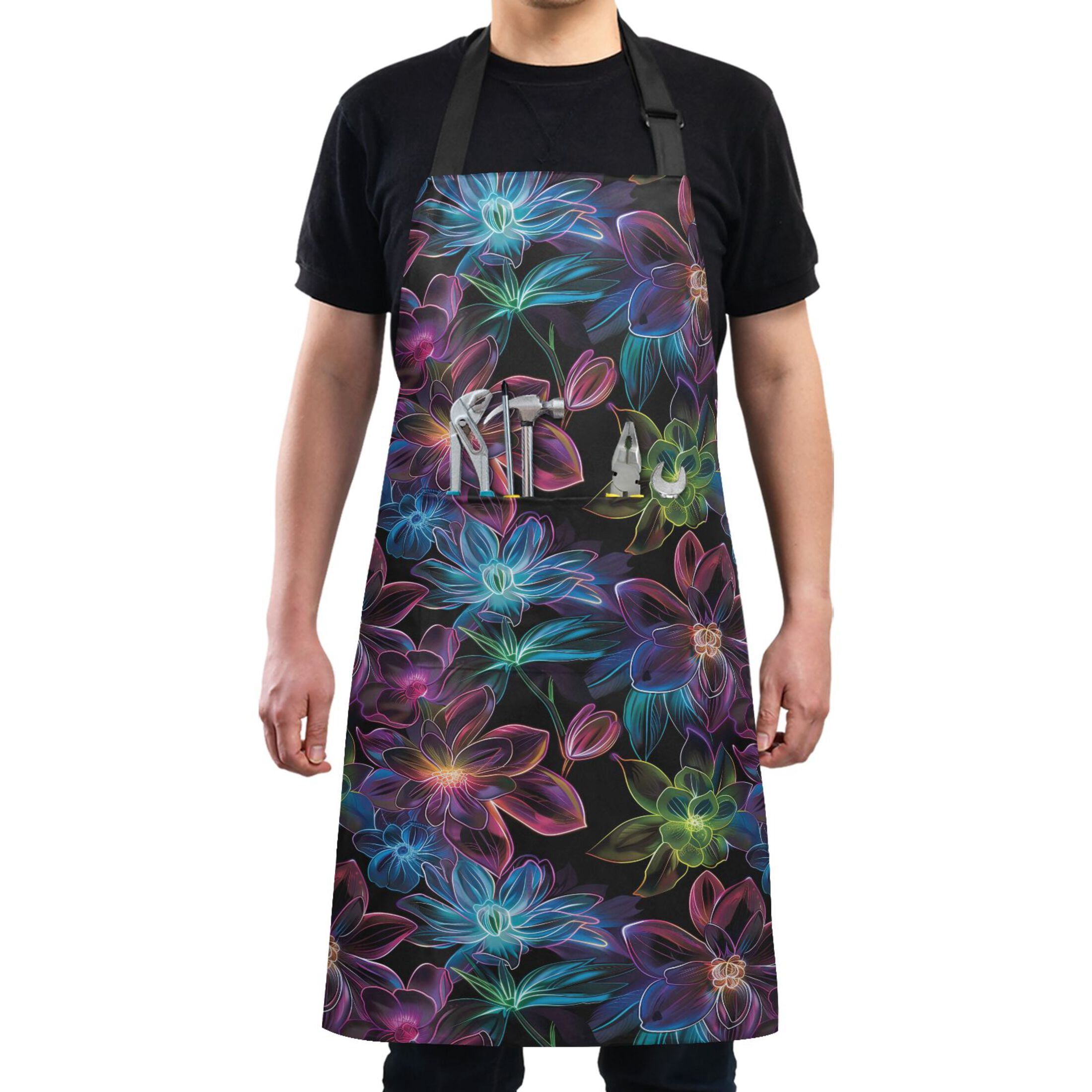Kitchen Apron with 2 Pockets Adjustable waterproof Cooking Aprons for ...