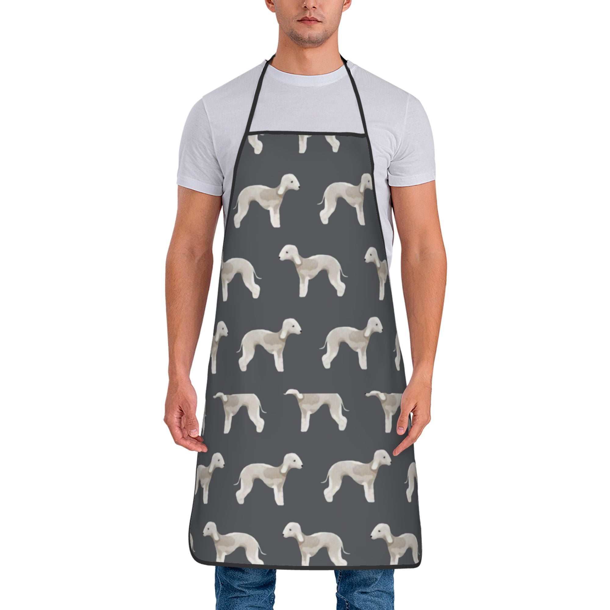 Kitchen Aprons Bedlington Terrier Fabric Dogs Pet Design Apron For ...