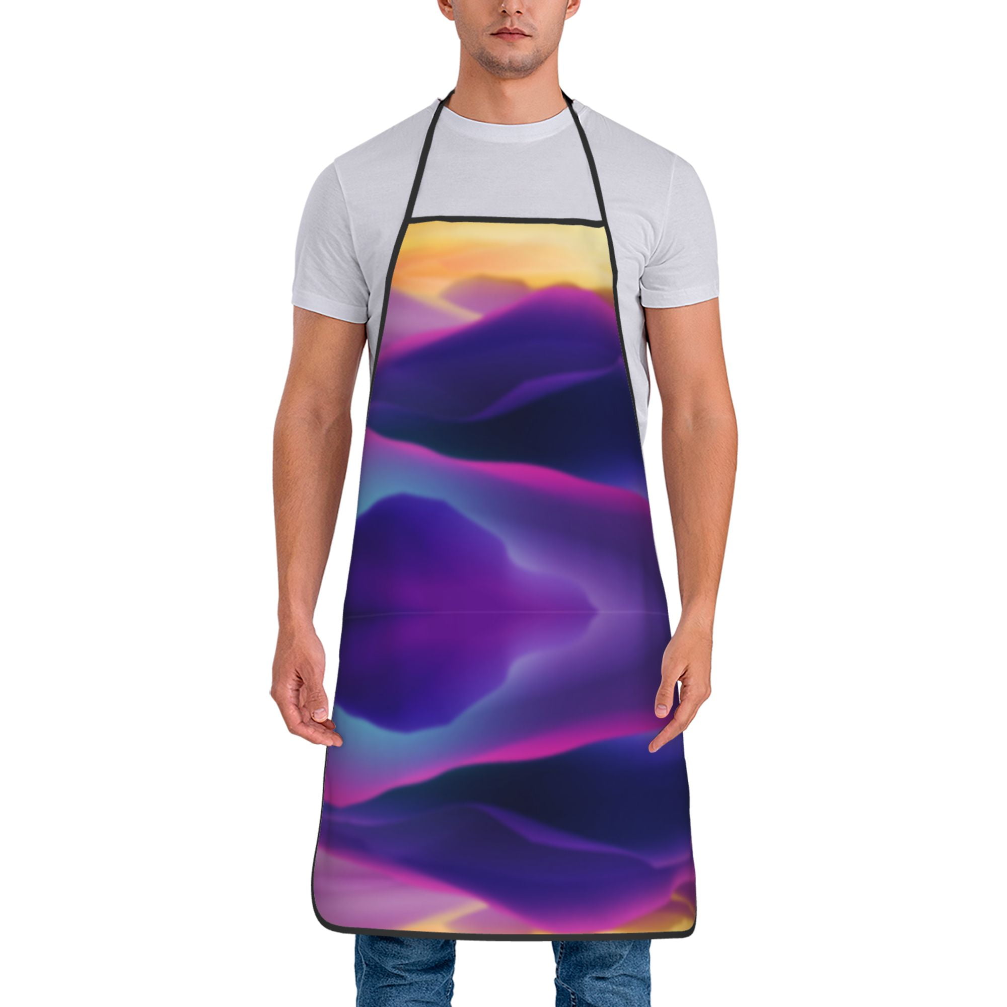 Kitchen Aprons Hd Picture Of Color Clouds Apron For Cooking Painting ...