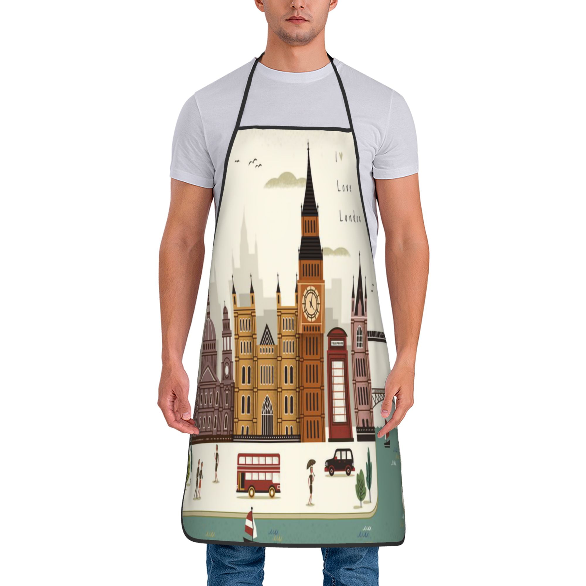 Kitchen Aprons London Travel Scene Famous City England Big Ben Apron ...
